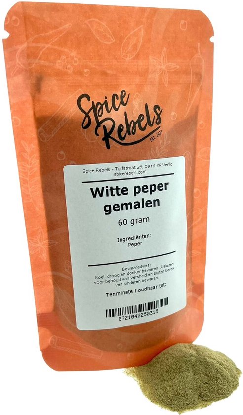 Spice Rebels - Witte peper gemalen - zak 60 gram | bol