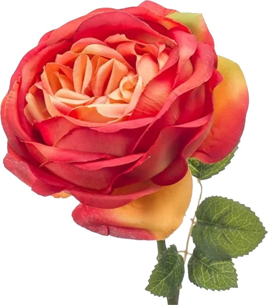 Emerald Kunstbloemen boeket roos Vicky - 8x - oranje - 66 cm ...