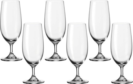 Daily Bierglazen, tulp met steel, vaatwasmachinebestendige bierglazen, 360 ml, 6 stuks... | bol