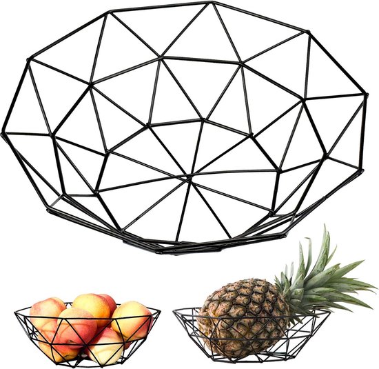 Metalen fruitschaal vintage geometrische decoratieve kleine fruitmand voor opslag... | bol