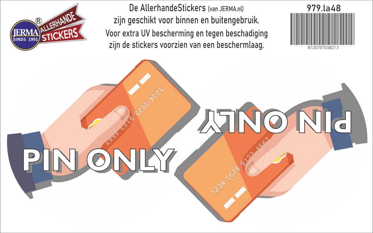 Pin Only kassa stickers set 2 stuks | bol