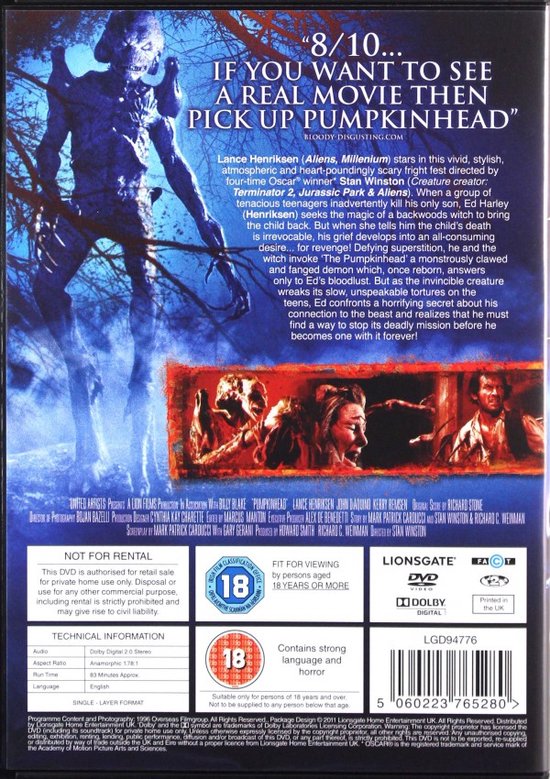 Pumpkinhead (Dvd), Franchot Tone | Dvd's | bol