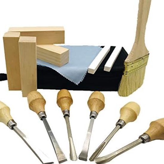 Houtsnijset - Houtsnijden - Houtsnijmes - Lepelmes - 20 Stuks | bol