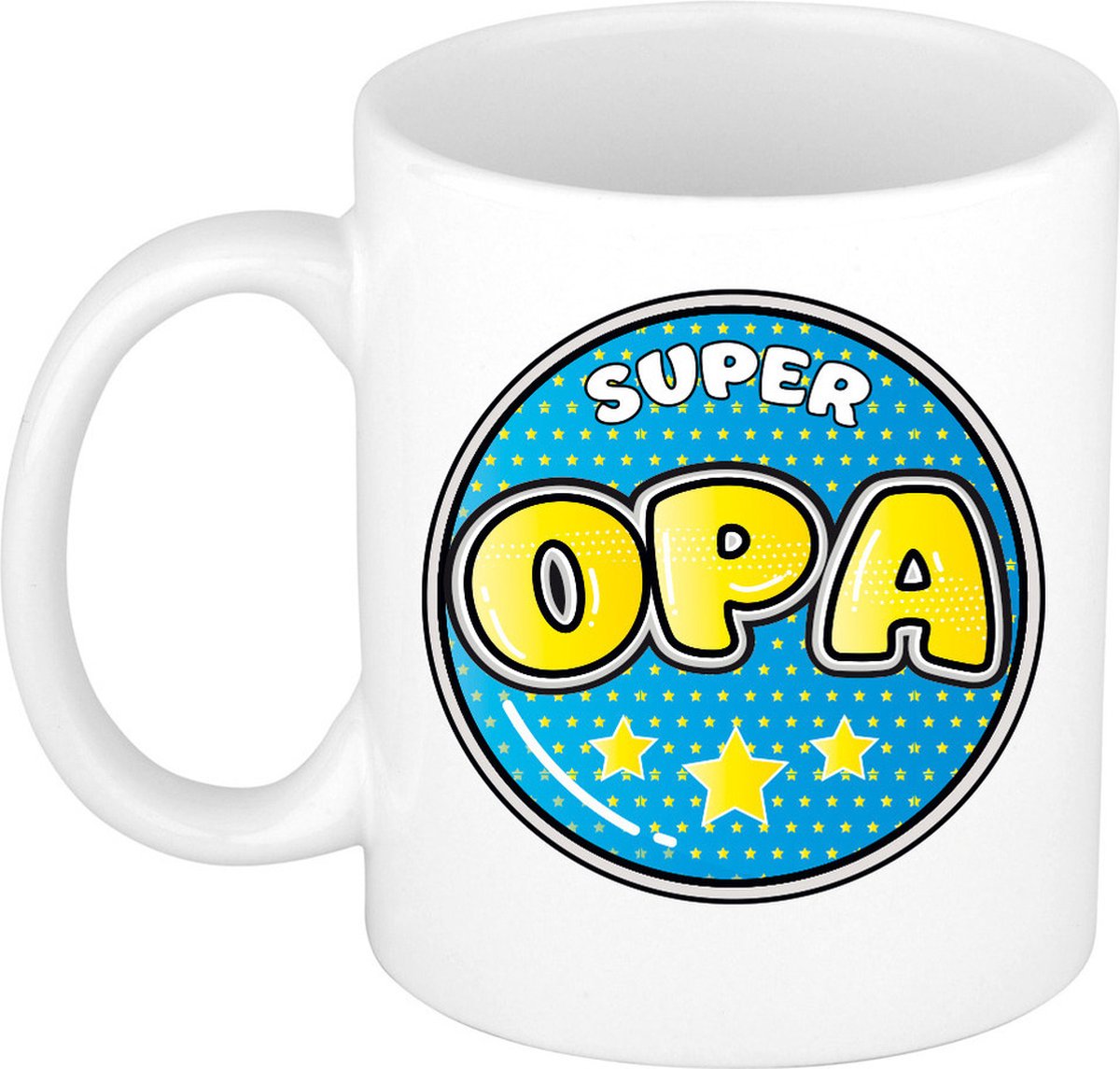 Bellatio Decorations Verjaardag cadeau mok - super opa - button - blauw - 300 ml -... | bol.