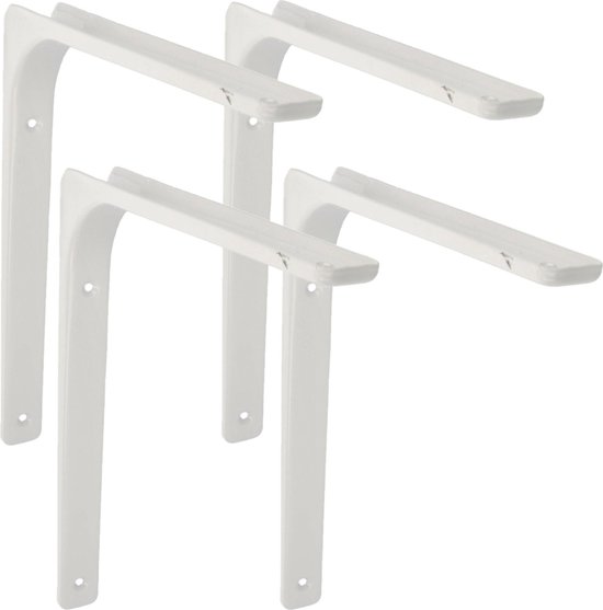 AMIG Plankdrager/planksteun van metaal - 4x - gelakt wit - H250 x B300 ...