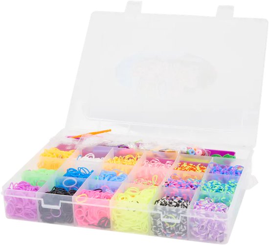 Loombands Koffer 4800-delig met Loombord, charms en heel veel ...