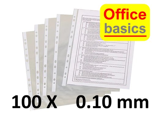 100 x showtas Office Basics - 11 gaats - 0,10 mm stevig - PP - glad | bol