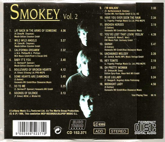SMOKEY vol.2 ( SMOKIE ), SMOKIE / SMOKEY | Muziek | bol.