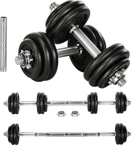 HOMdotCOM halterset 30 kg, halter en halter, 12 halterschijven, voor ...