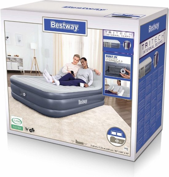 Bestway luchtbed - 2-Persoons - 152x226x46 cm (BxLxH) - Grijs - Met ...