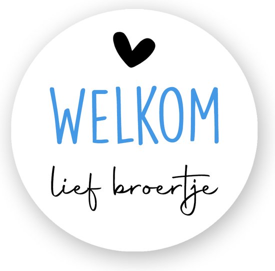 25x Sluitsticker Welkom lief Broertje - Blauw - 40 mm - Geboorte ...