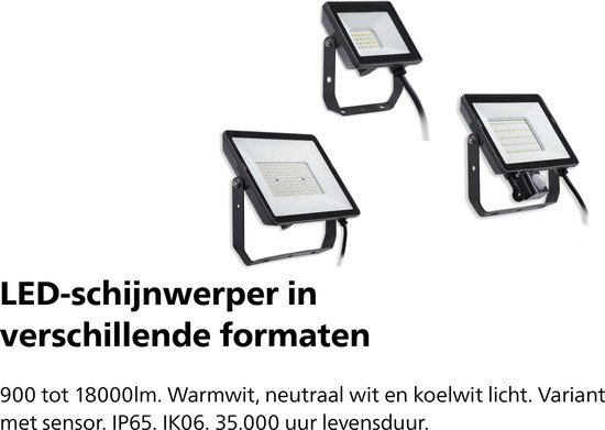 Philips ProjectLine schijnwerper - 30 W - Warmwit licht | bol