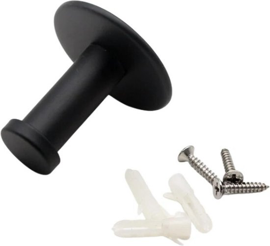 FSW-Products - Handdoekhaak Zwart - Inclusief Montage - RVS - Kleding ...