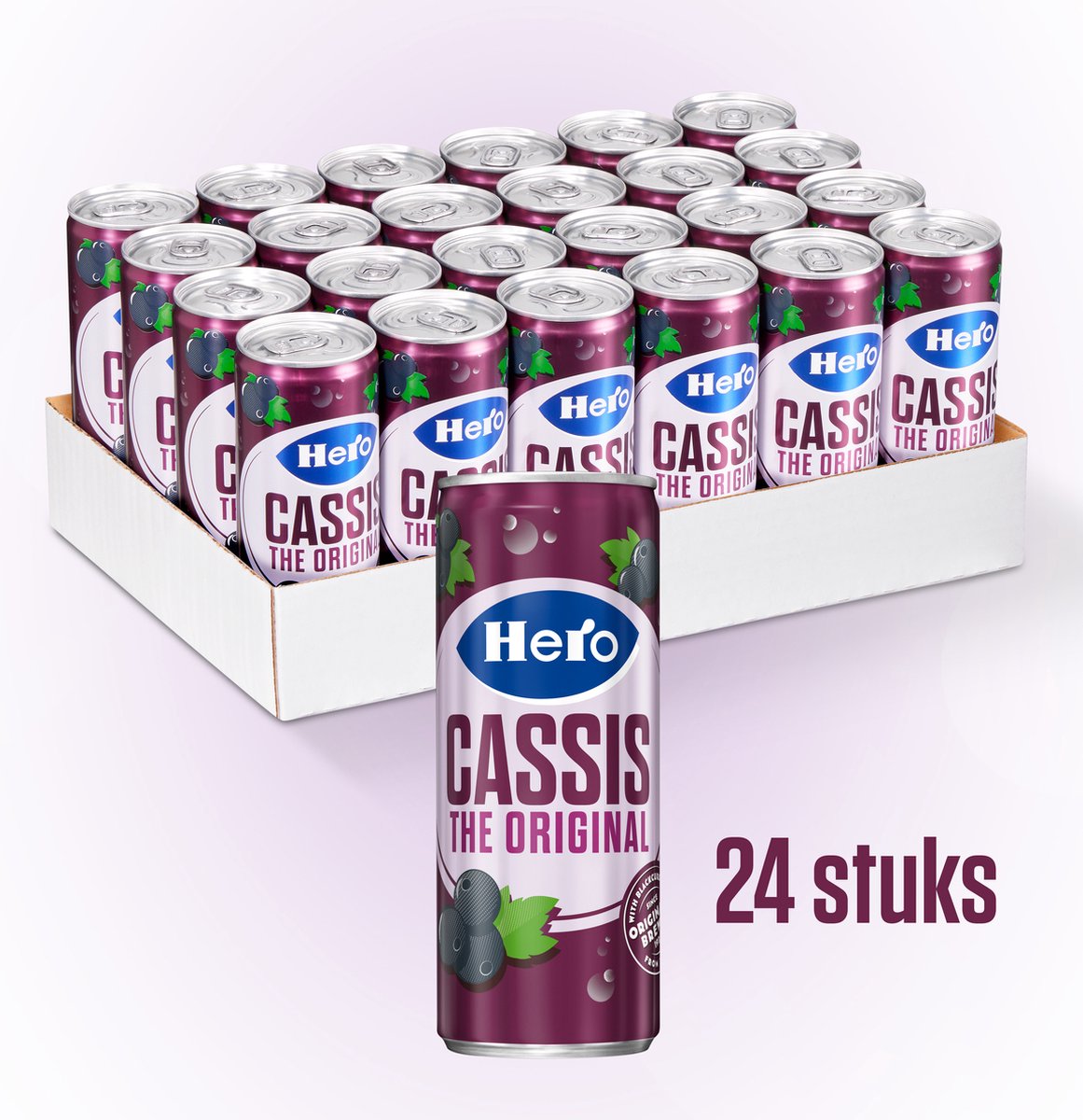 Hero Cassis Frisdrank Blikjes - The Original - Gemaakt van Zwarte ...