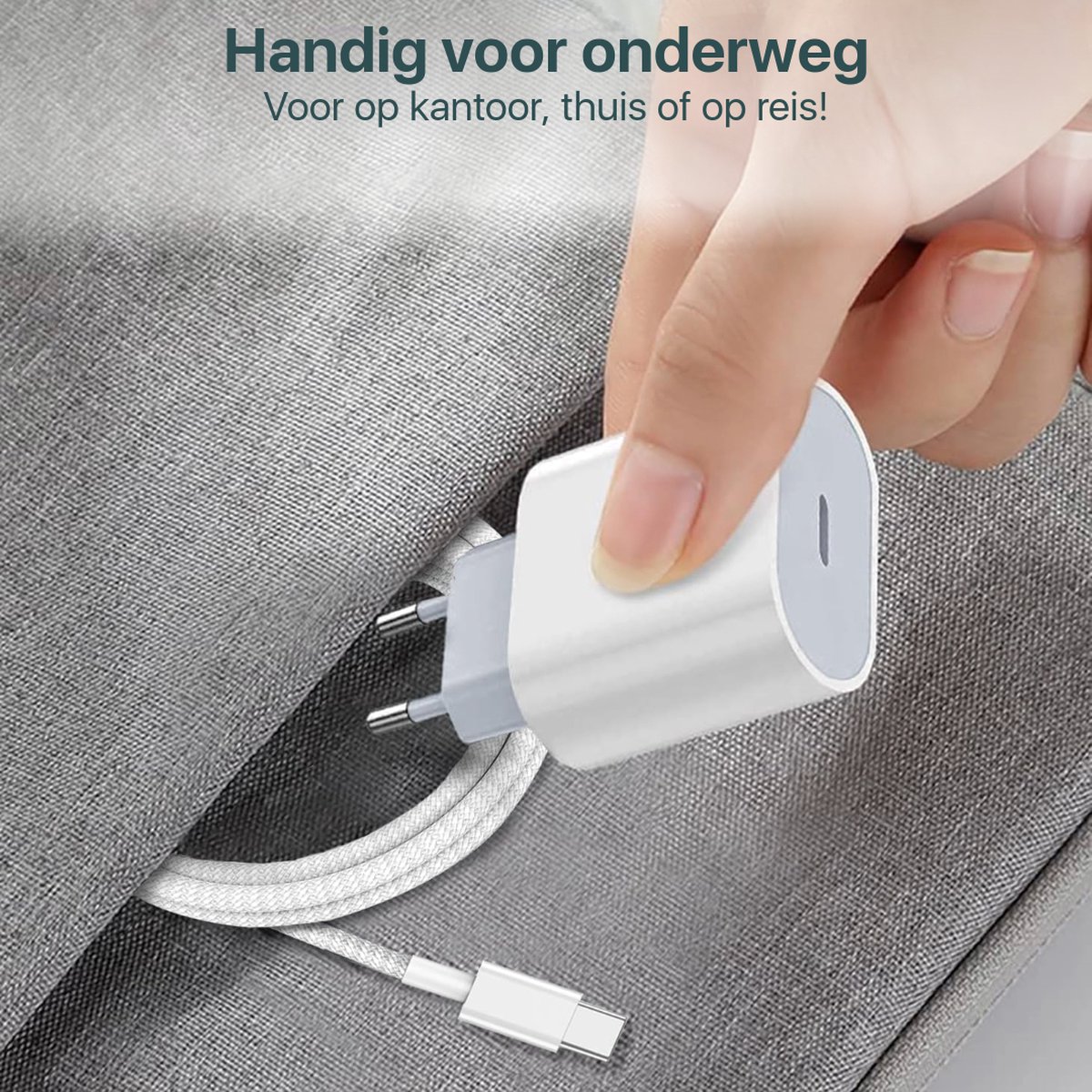 25W USB C Adapter + USB C Kabel - Snellader - USBC naar USB-C Oplader - Snellader... | bol