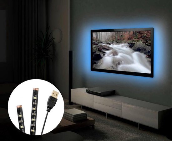Energizer tv mood licht USB aansluiting - 4 Strips 50 CM - Led - incl ...