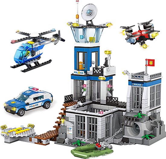 Politiebureau - Bouwset - Sea Prison - Compatible met "LEGO" - Giftbox ...