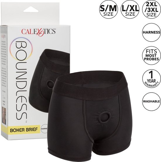 CalExotics - Boundless Boxer Brief - Strap On Harness Zwart L/XL | bol