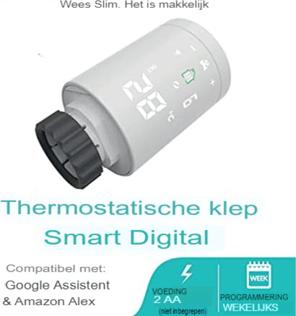 Thermostaatkraan radiator - Slimme radiatorknop - Slimme ...