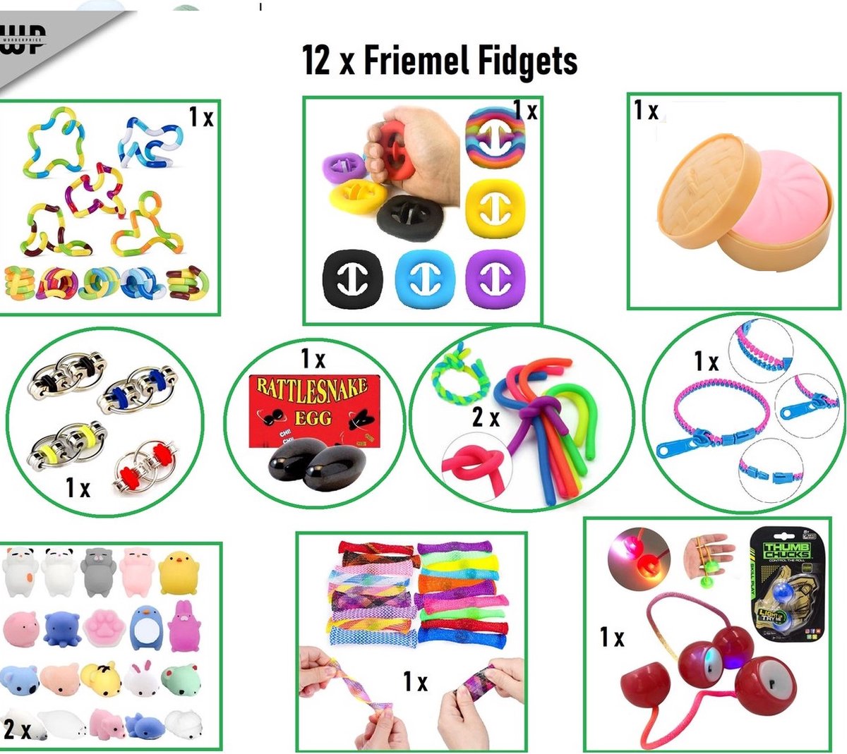 fidget toys friemel pakket 12 stuks Wonderprice - friemel fidget stress ...
