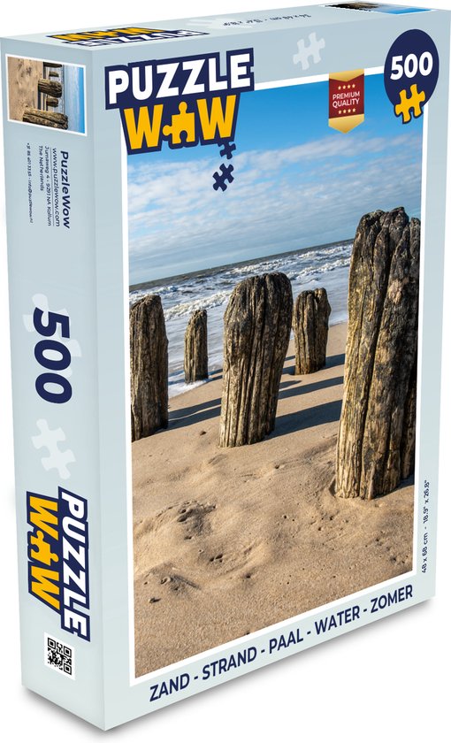 Puzzel Zand - Strand - Paal - Water - Zomer - Legpuzzel - Puzzel 500 ...