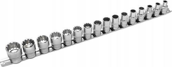 16 Delige Spline 1/2 Doppenset 8 - 32 mm | bol