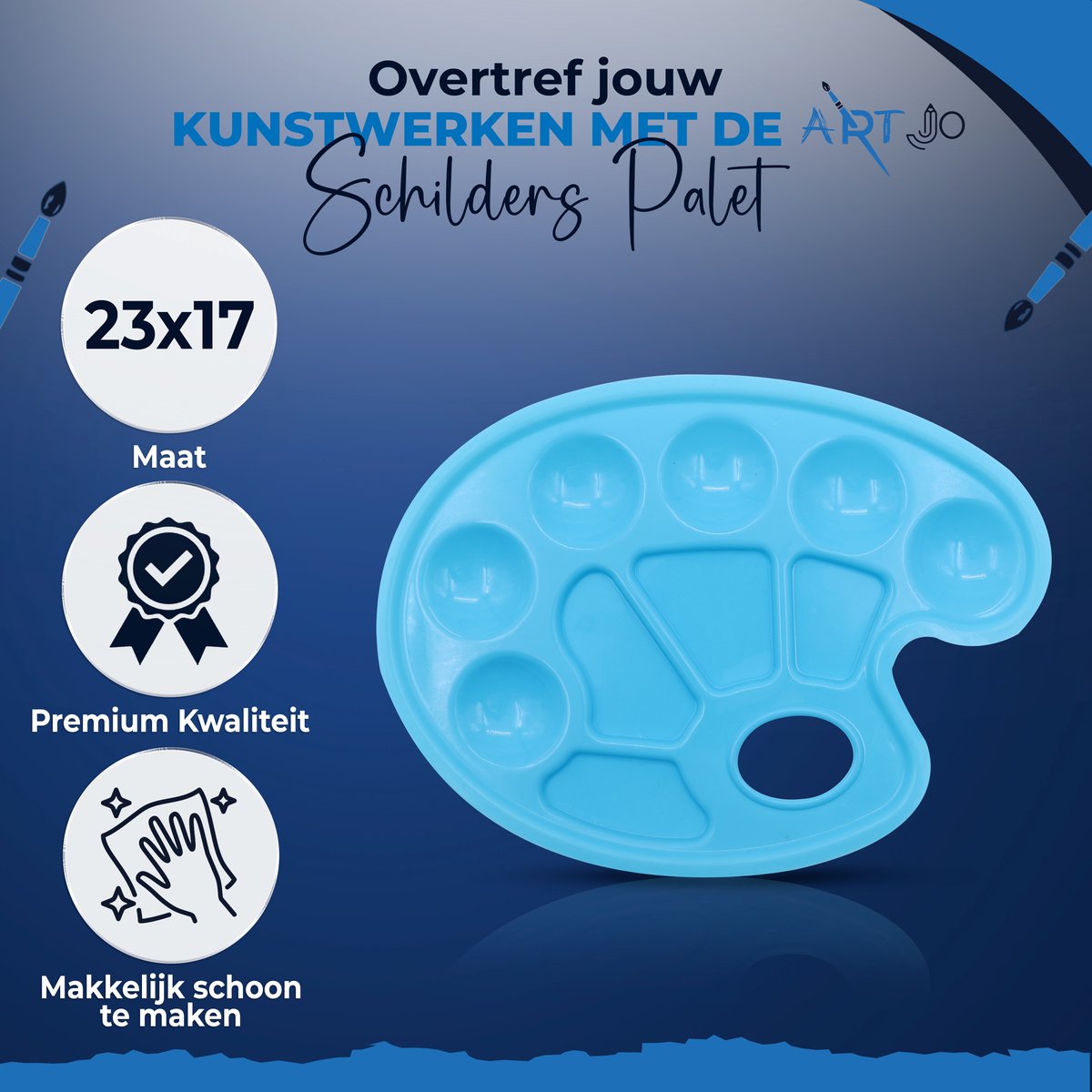 Schilderspalet Blauw Voor Schilderen Verfpalet Palet Verf Mengpalet ...