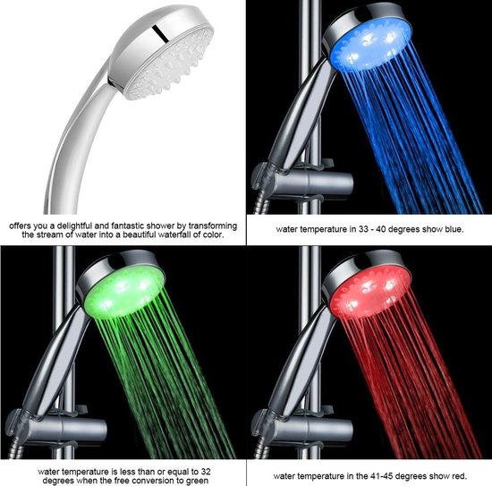kleurrijke LED water kraan - Led-handdouche, douchekop, led-douchekop ...