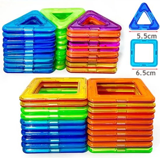 100 delige bouw set Magnetische bouwstenen Multicolor blokken tegels ...