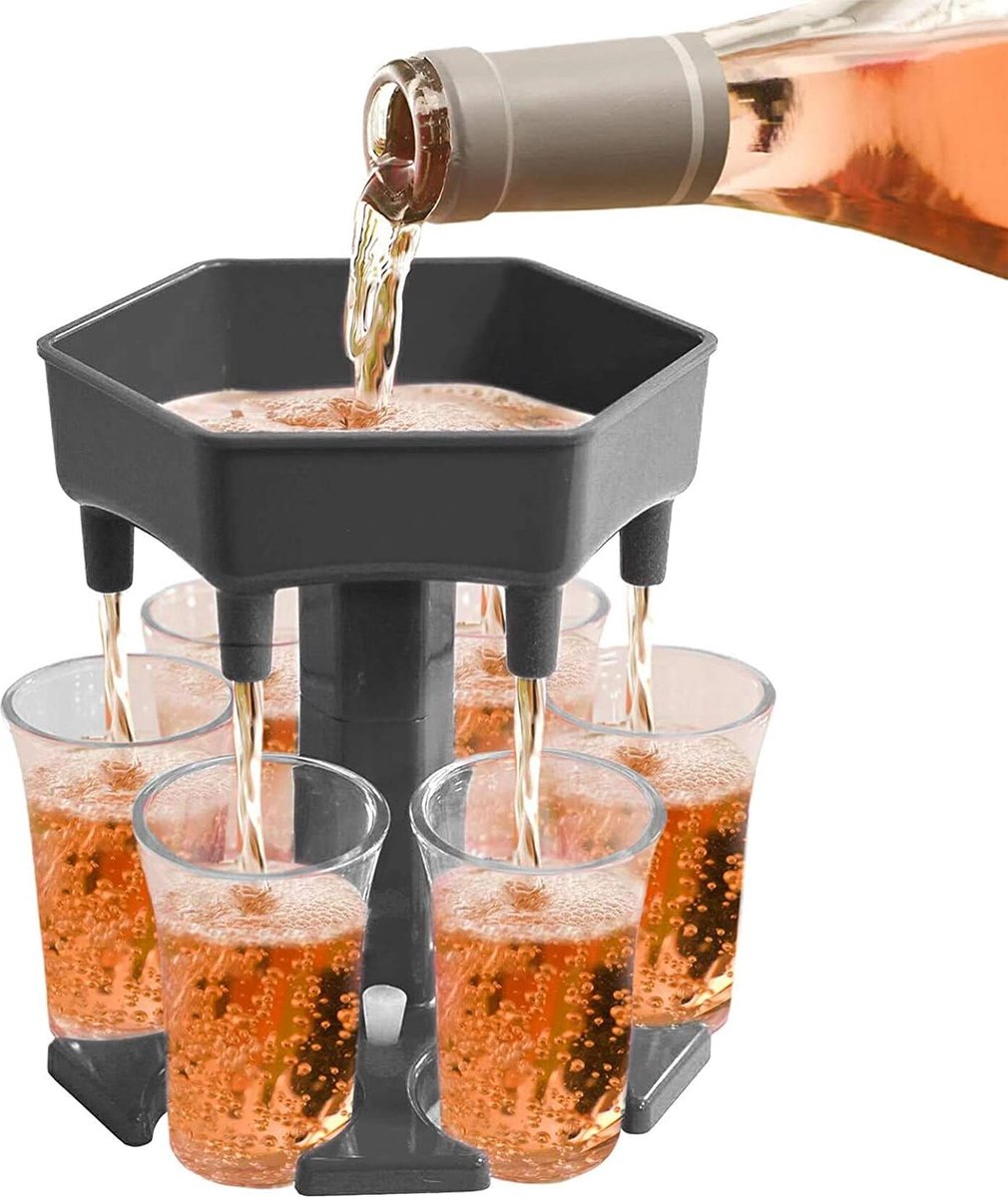 6 borrelglazen dispensers en -houders, shot dispenser Six Ways, bar ...