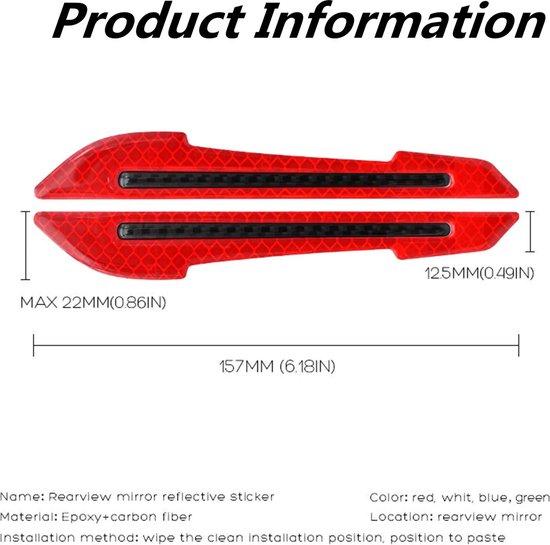 Auto reflecterende sticker- auto reflecterende Spiegel sticker ...