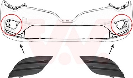 VanWezel 4420598 - Grille prise air inférieure kit (gauche+droit) pour ...