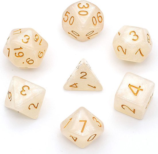 Glitter Dice Series set - 3 dice sets - 21 dobbelstenen set voor DnD ...