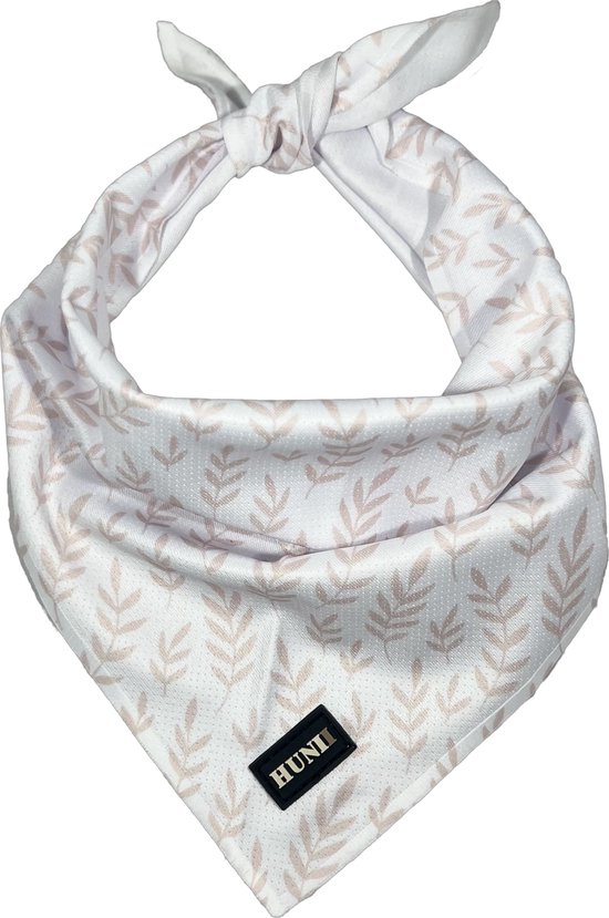 HUNII Bandana Leafs - Honden Sjaal - Halsdoek Hond - Kleding - Wit ...