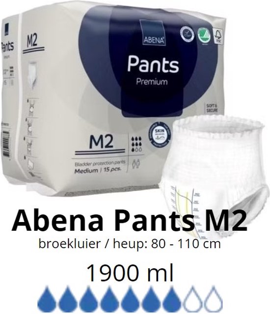 ABENA Pants Premium M2 - 15x Absorberend Broekje, te Dragen als Gewoon ...