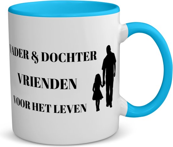 Akyol - vader en dochter vrienden voor het leven koffiemok - theemok - blauw - Vriend... | bol