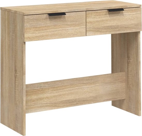 vidaXL Wandtafel Sonoma Eiken - 90x36x75cm - Met Opbergruimte - Tafel | bol