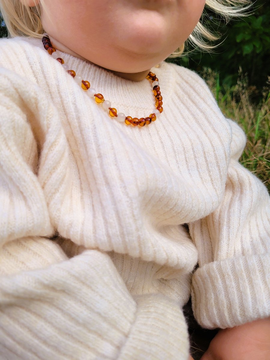 Barnsteen ketting - Baby - 32cm - Moon - Maansteen | bol