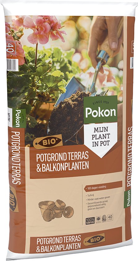 Pokon Bio Potgrond voor Terras & Balkonplanten - 40l - potgrond ...