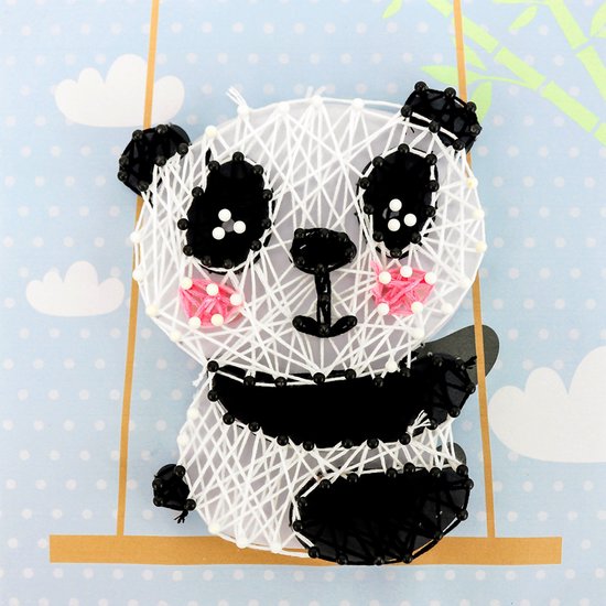 Knutselset - String-Art Panda - Zwart/Wit - Hobby DIY Kind 3+ - 21x21cm ...