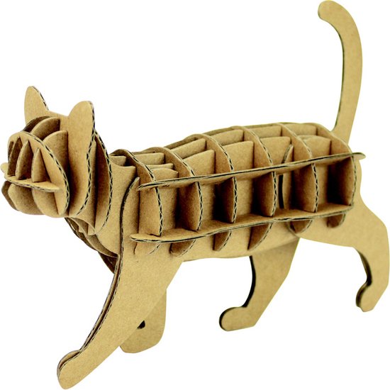 3D Model Karton Puzzel - Kat Lopend - DIY Hobby Knutsellen - 17x10x5cm ...