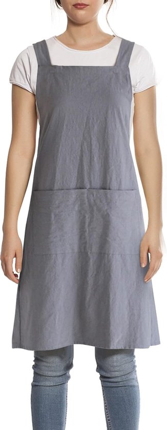 Schort met Zak Katoen en Linen Unisex Japanse Stijl Apron voor Chef ...