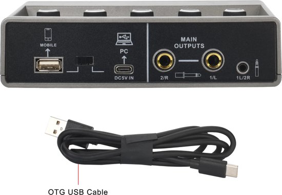 Teyun 48Khz Audio Interface Telefoon Pc Opname Hi-Z Gitaar Echo 48V 2 ...