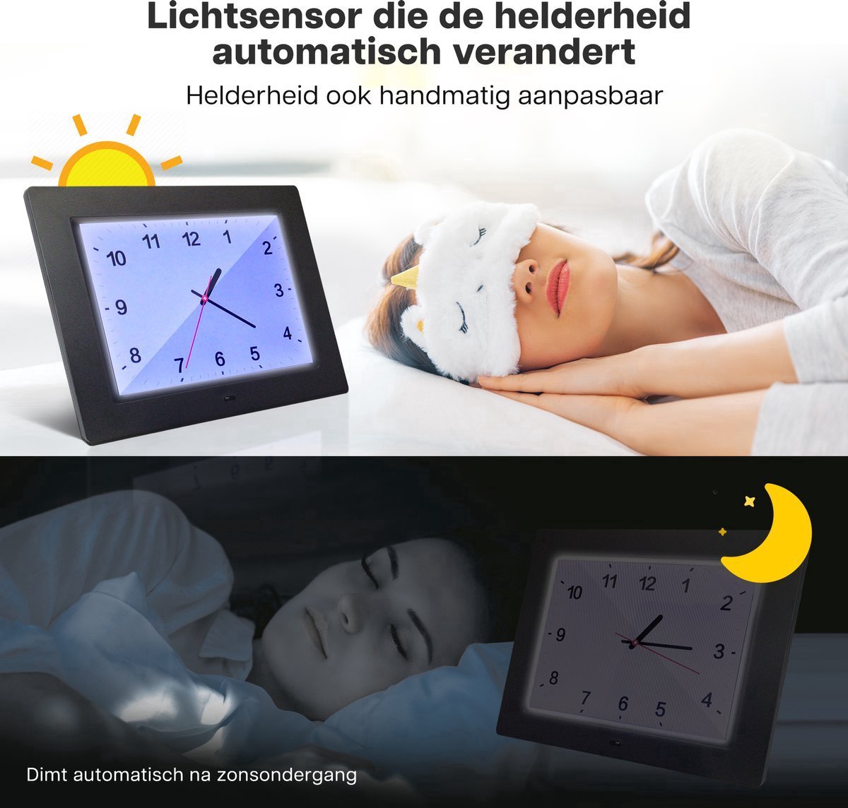 Digitale Dementieklok - Kalenderklok met Datum, Tijd, Alarm - Ochtend ...