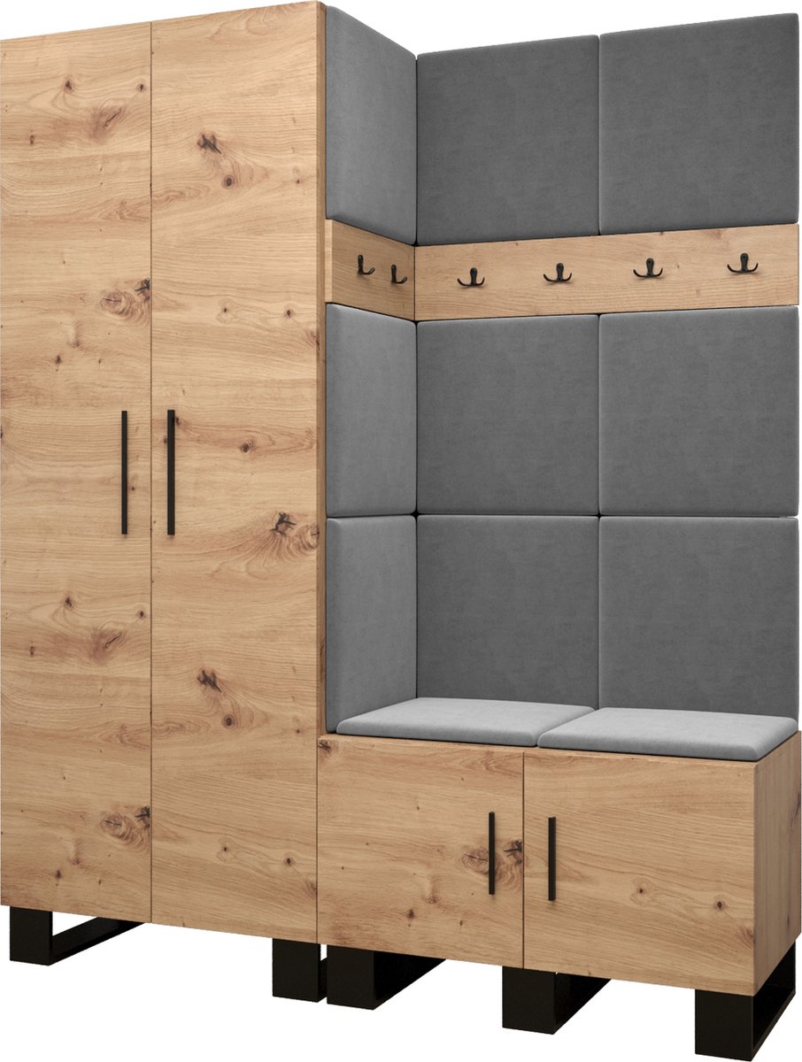 Garderobekast Ganggarderobe Compacte garderobe Vestibule Wandkast Plank ...