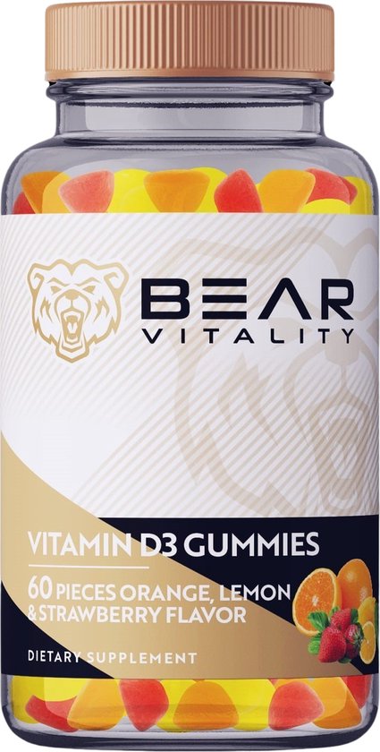 Bear Vitality - Vitamine D3 Gummies - Goed voor spier, bot en tand gezondheid - Vegan... | bol