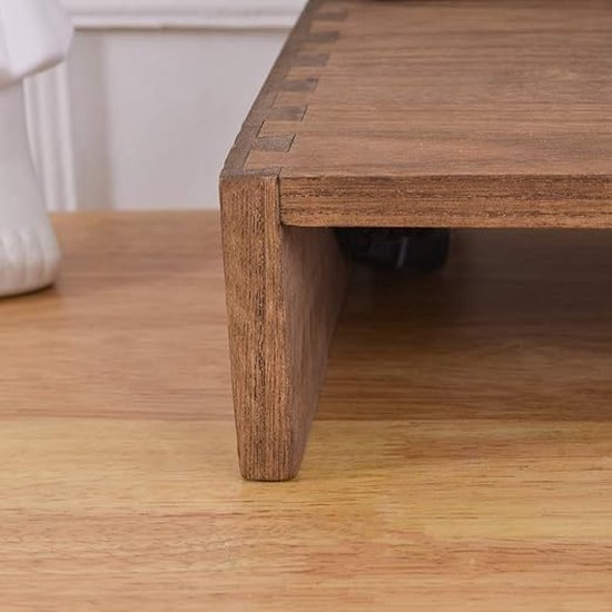 Houten monitorstandaard – bureaustandaard van hout voor computer/laptop ...