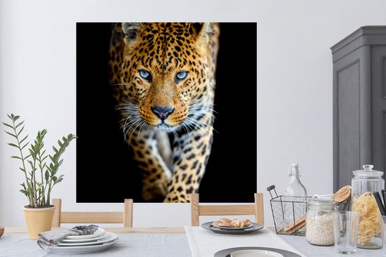 Muurstickers - Sticker Folie - Luipaard - Dieren - Portret - Wilde dieren - Zwart -... | bol