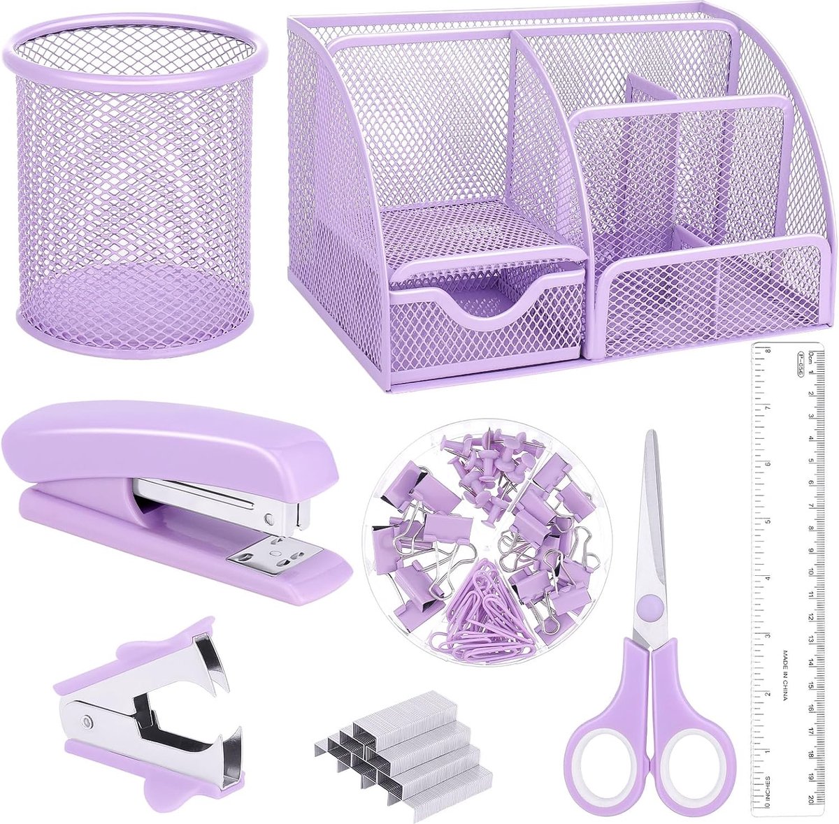 Organiseur de Office en Métal avec porte-stylo, agrafeuse, chambres ...