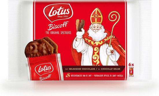Lotus Biscoff Klaasmannen speculoos met chocolade 9cm - koekjes van ...